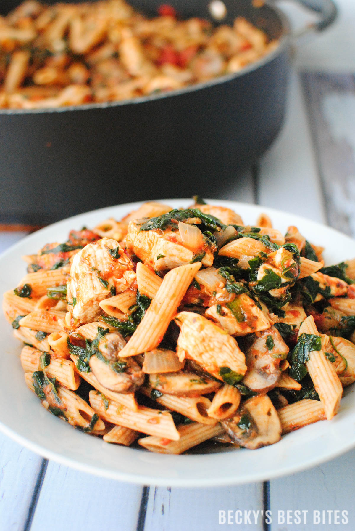 Veggie-Packed Tuscan Chicken Pasta - Becky's Best Bites