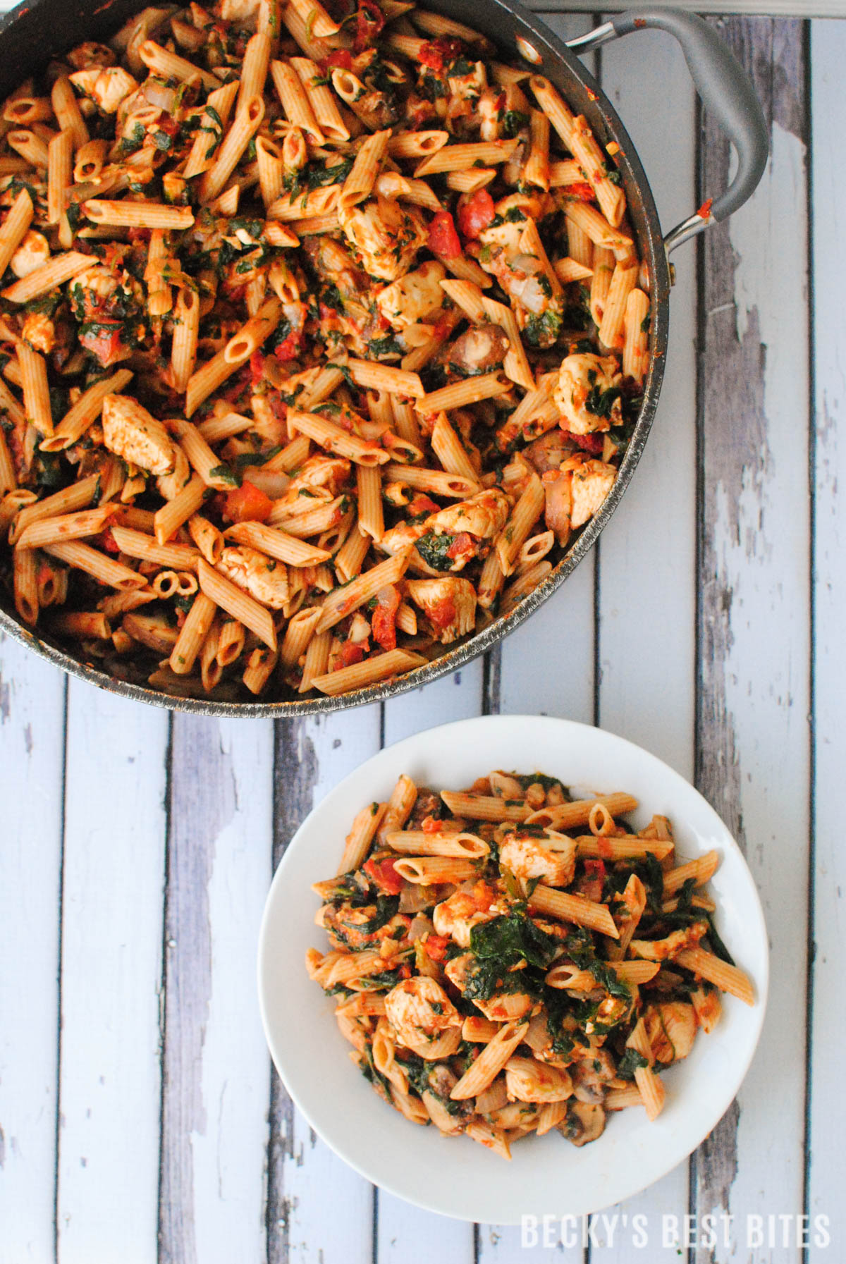 Veggie-Packed Tuscan Chicken Pasta - Becky's Best Bites