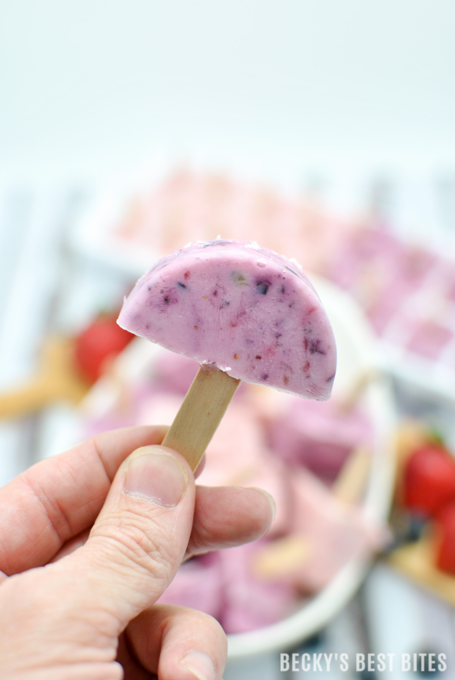 Mini Organic Frozen Yogurt Pops with Fresh Fruit