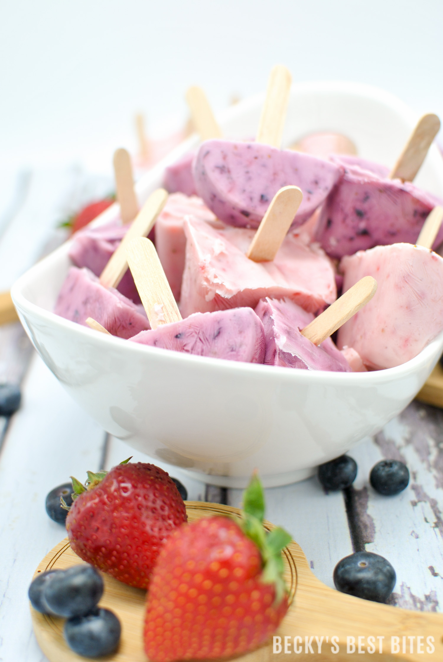 Mini Organic Frozen Yogurt Pops with Fresh Fruit